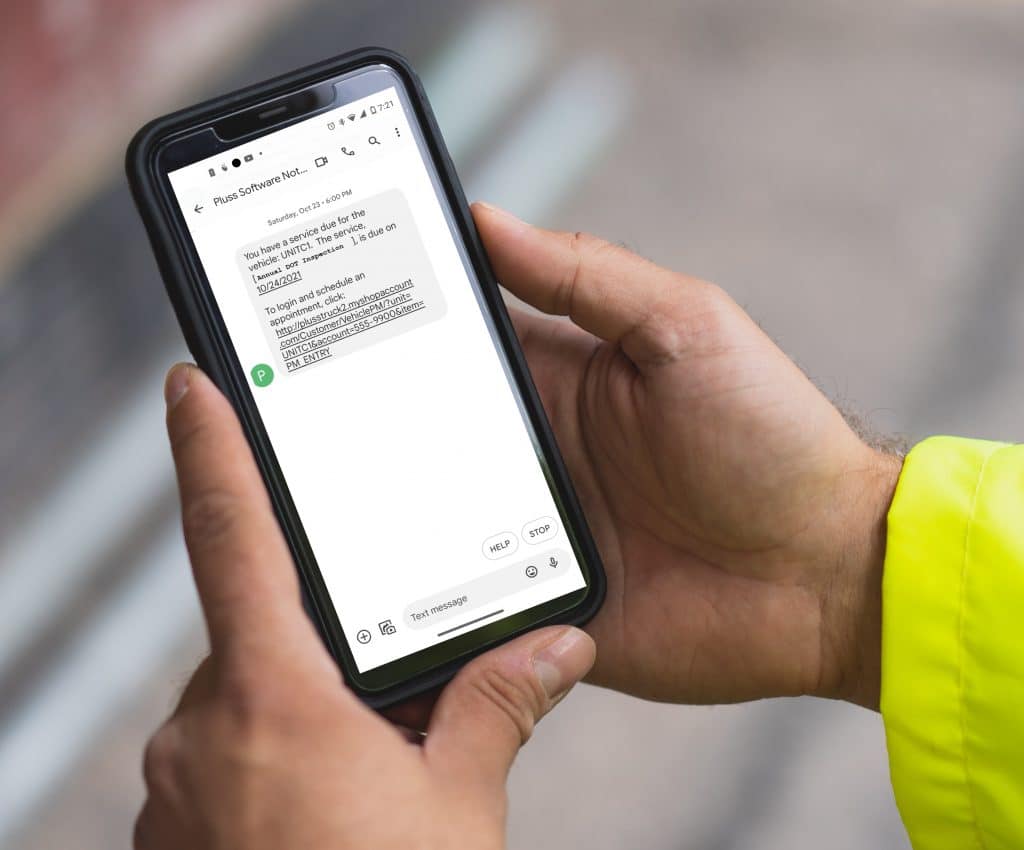 text and email preventive maintenance notifications